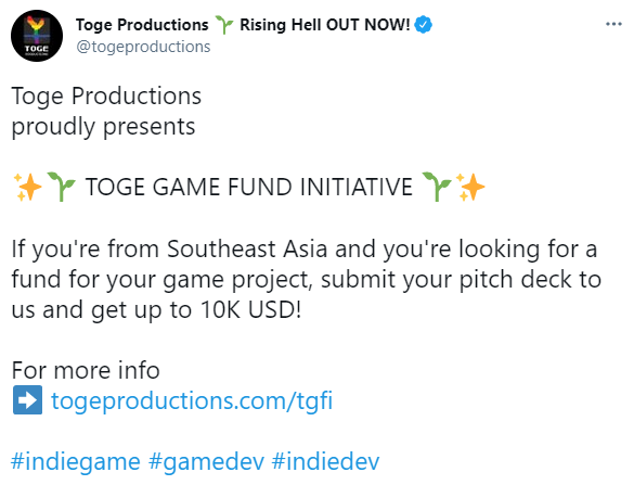 Toge Productions Announces Fund for Southeast Asian Indie Studios ...